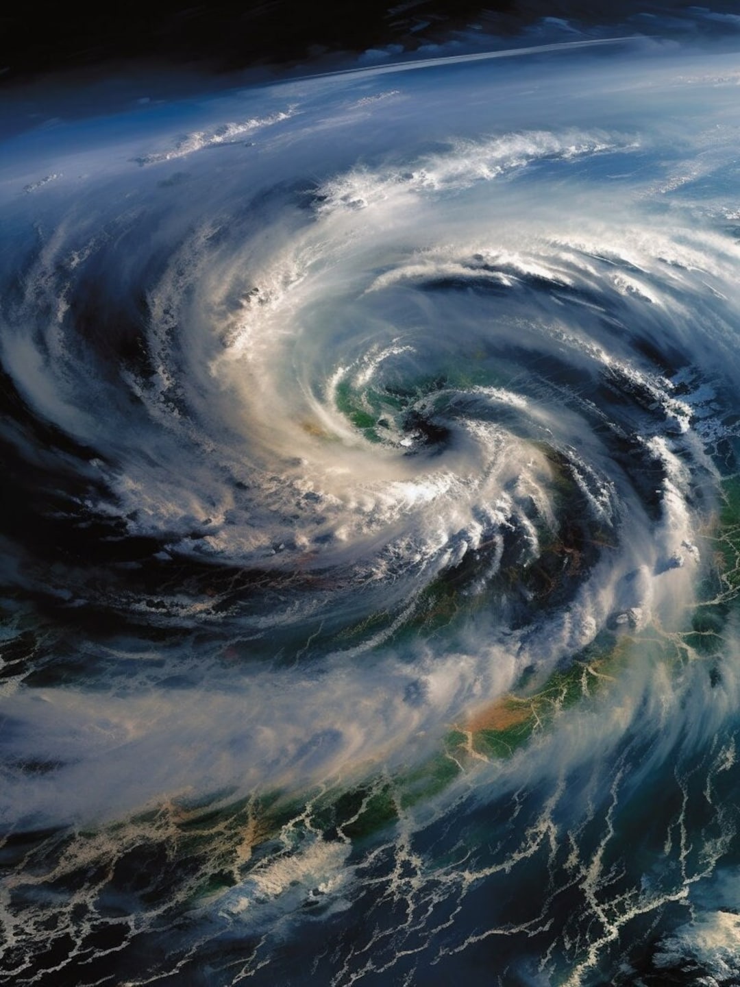 Aerial View of a Category 5 Hurricane - Oil Painting - Etsy