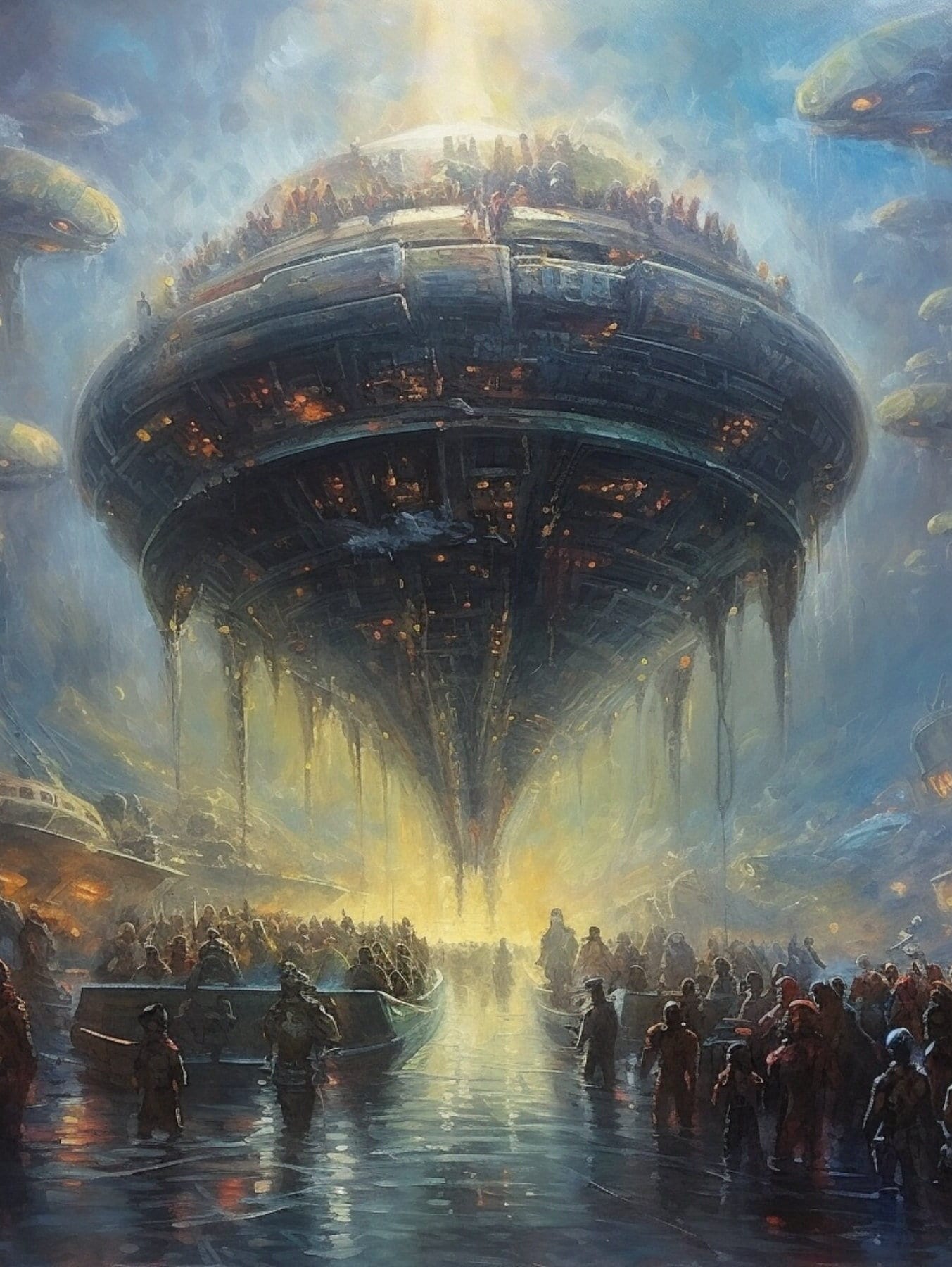Close Encounter of the 5th Kind; Mothership ( Oil Painting ) - Etsy