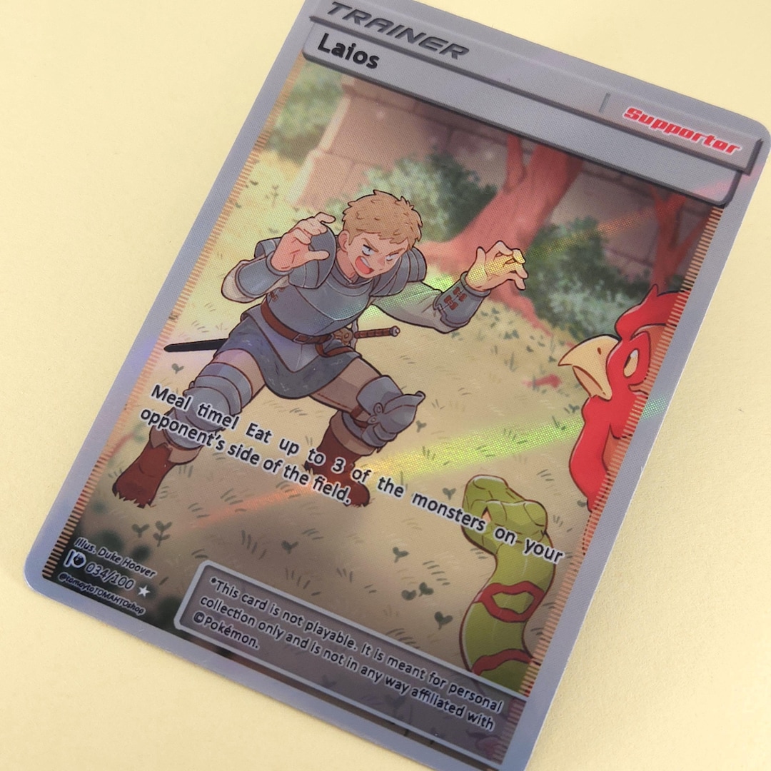 Laios Full Art Trainer - Custom Pokemon Card, Dungeon Meshi, Delicious ...
