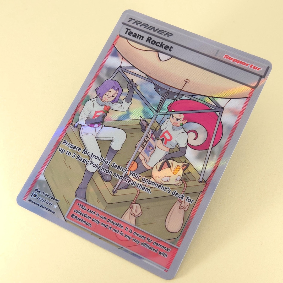 Team Rocket Full Art Trainer - Custom Pokemon Card, Jessie, James ...