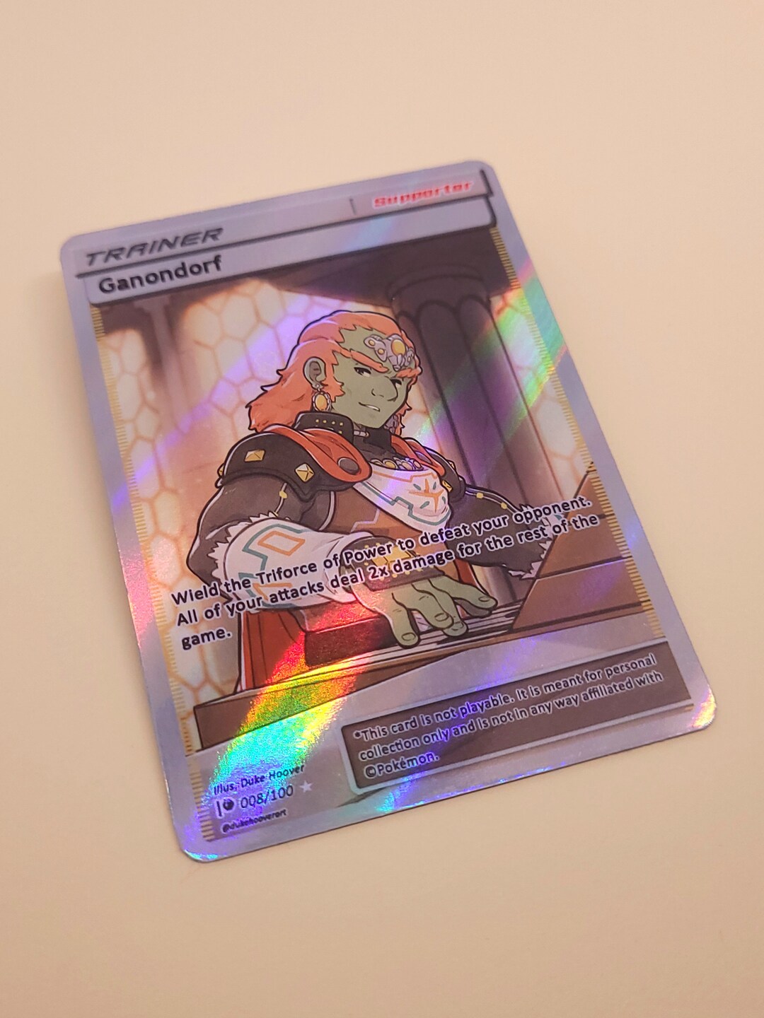 Ganondorf Full Art Trainer Custom Pokemon Card, Ganon, the Legend of ...