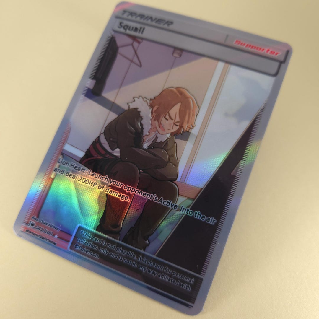 Squall Leonhart Full Art Trainer - Custom Pokemon Card, Final Fantasy ...