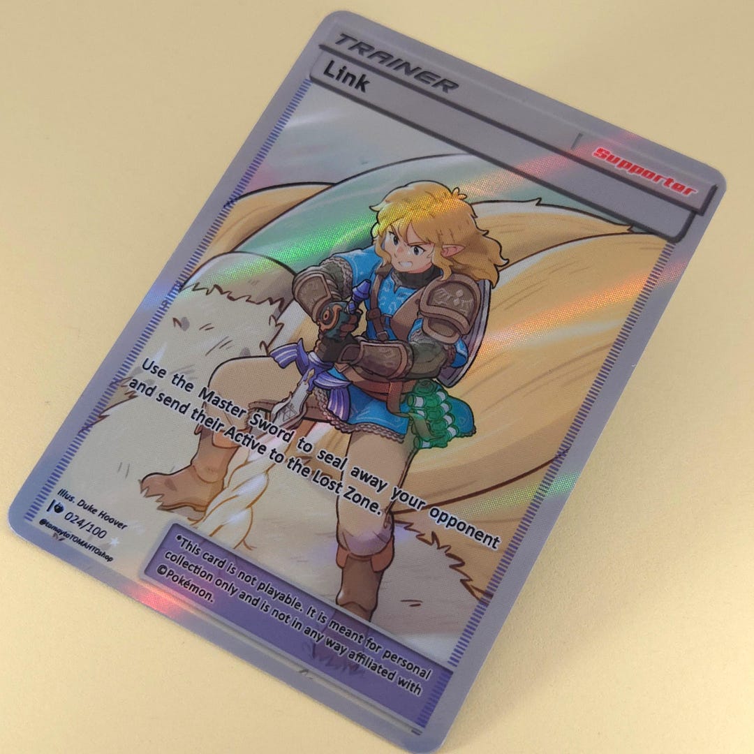 Link Full Art Trainer - Custom Pokemon Card, Zelda, the Legend of Zelda ...