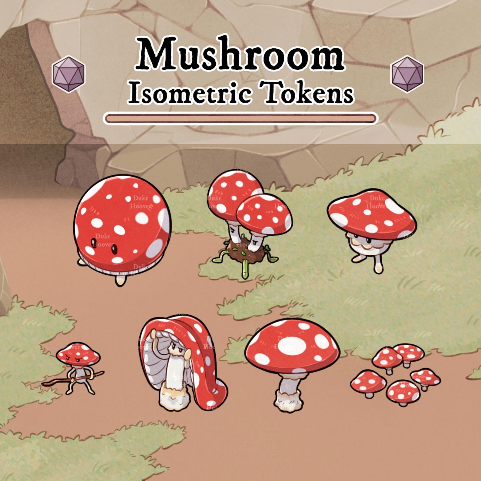 Isometric Mushroom Tokens - Digital Download, Dnd, TTRPG, VTT, Dungeons ...