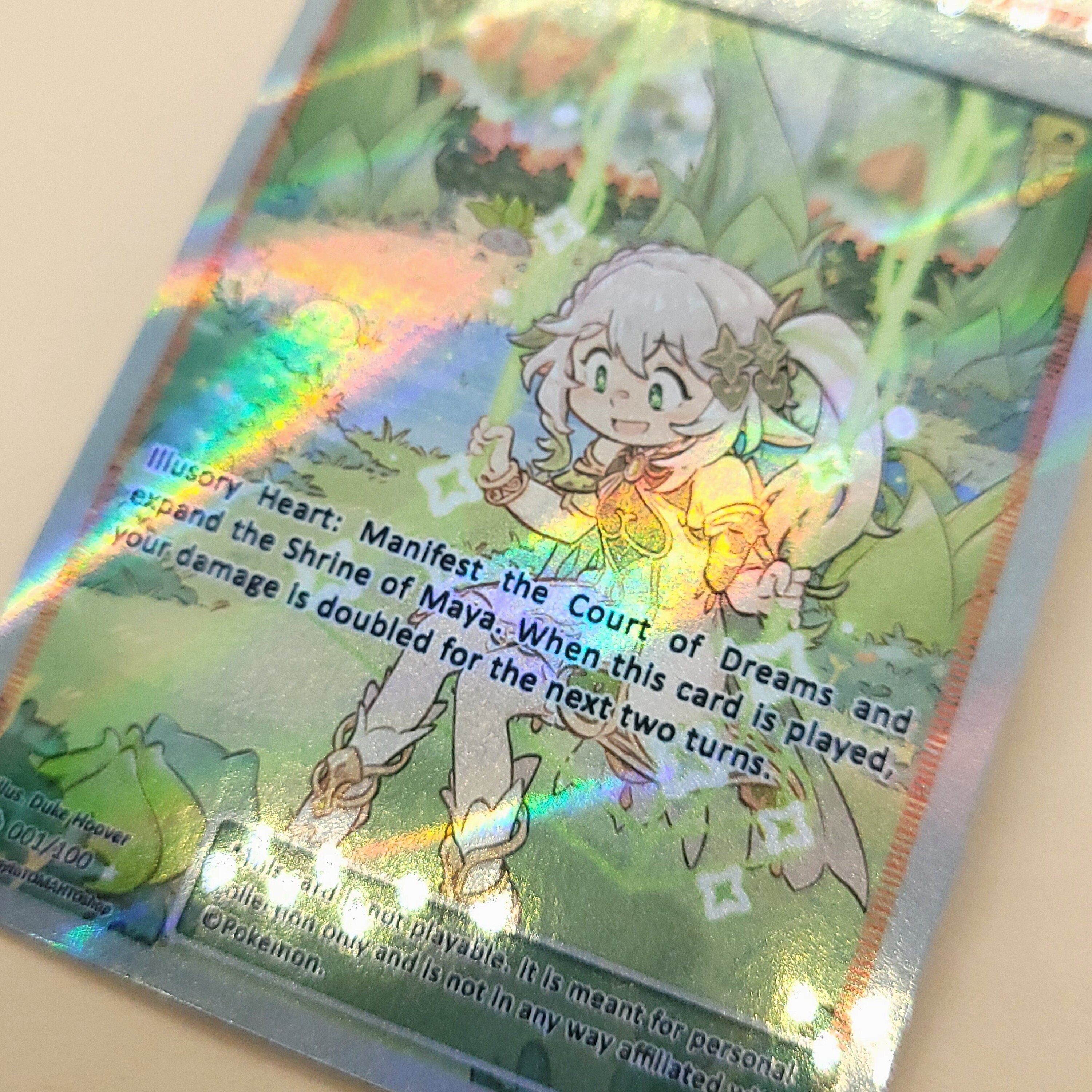 Nahida Full Art Trainer Custom Pokemon Card Genshin Card - Etsy