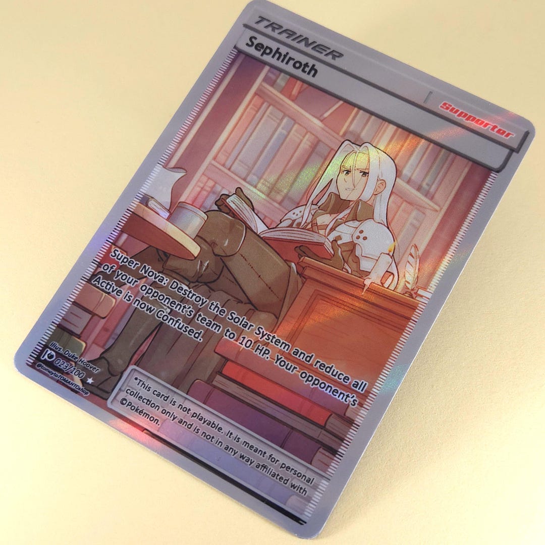 Sephiroth Full Art Trainer - Custom Pokemon Card, Final Fantasy VII - Etsy