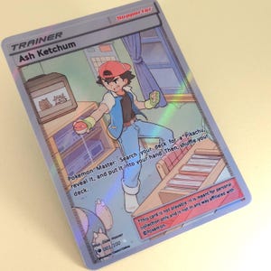 Ash Ketchum Full Art Trainer - Custom Pokemon Card - Etsy