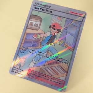 Ash Ketchum Full Art Trainer Custom Pokemon Card - Etsy
