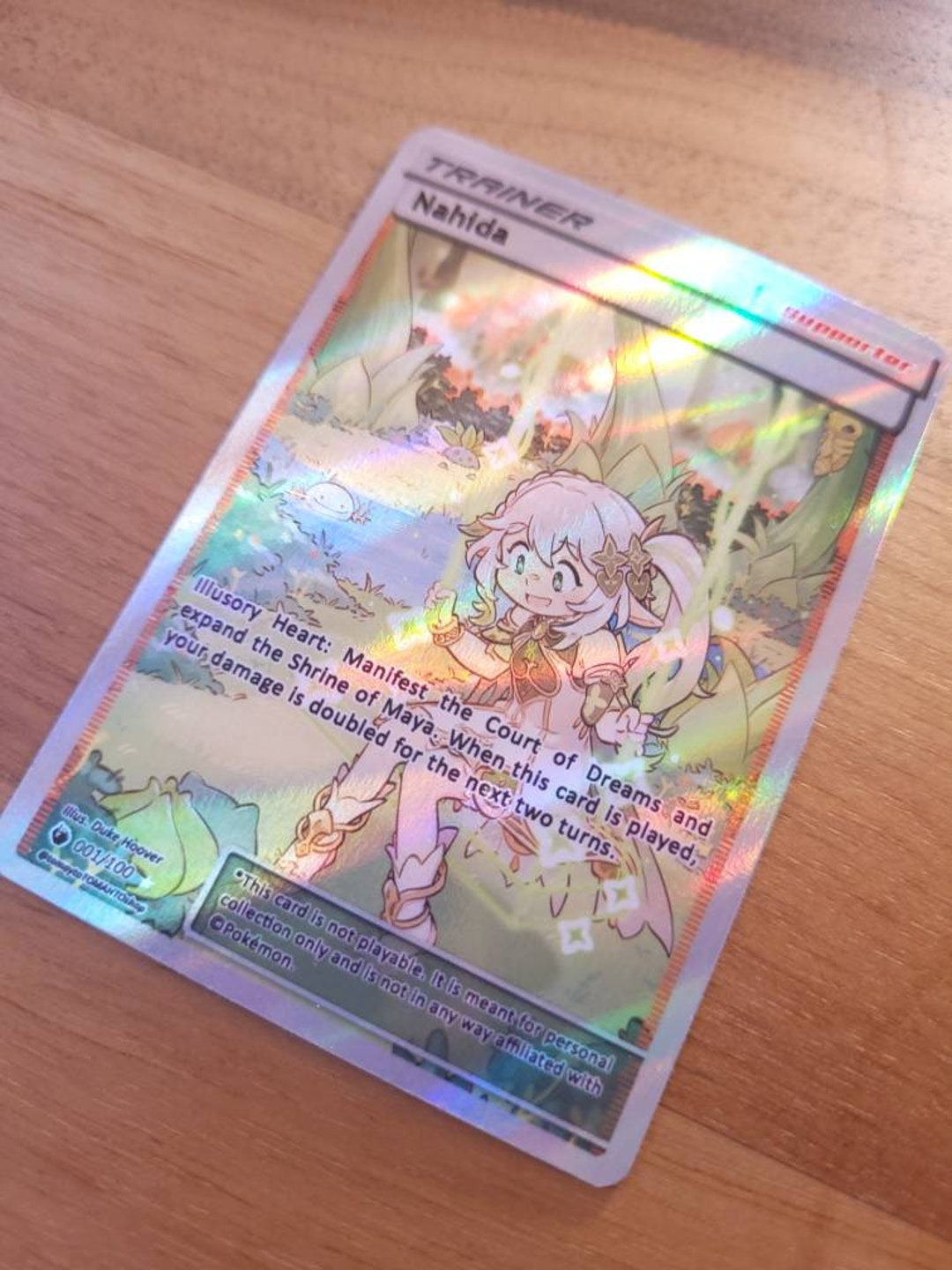 Nahida Full Art Trainer Custom Pokemon Card Genshin Card - Etsy