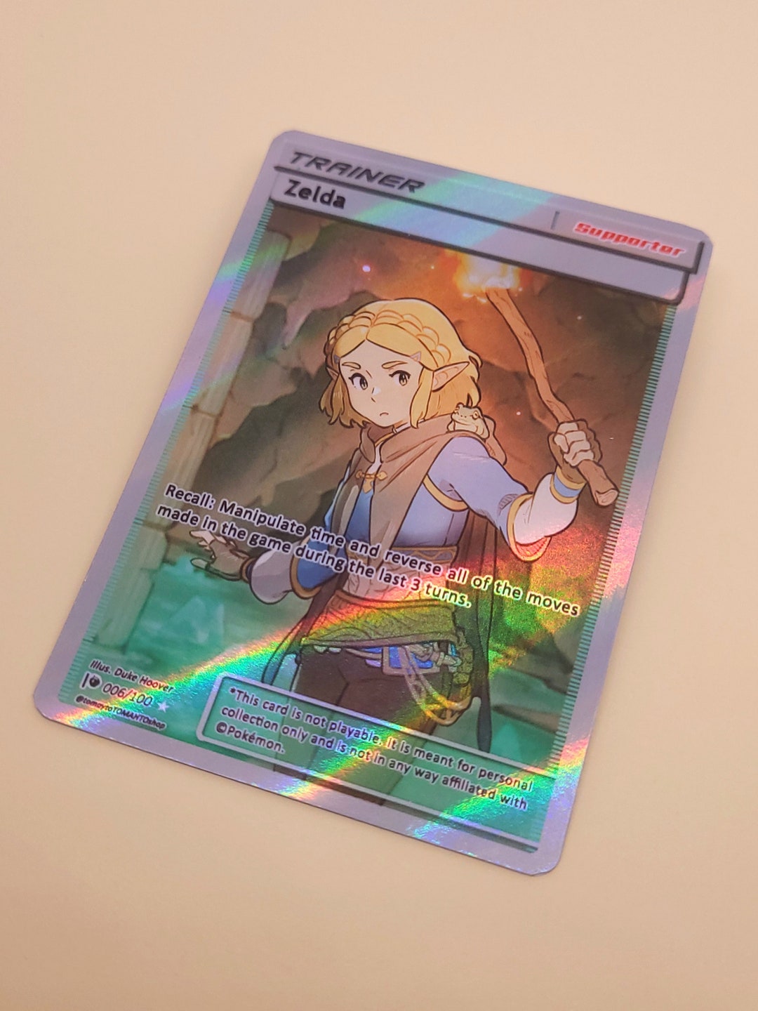 Zelda Full Art Trainer Custom Pokemon Card, Princess Zelda, the Legend ...