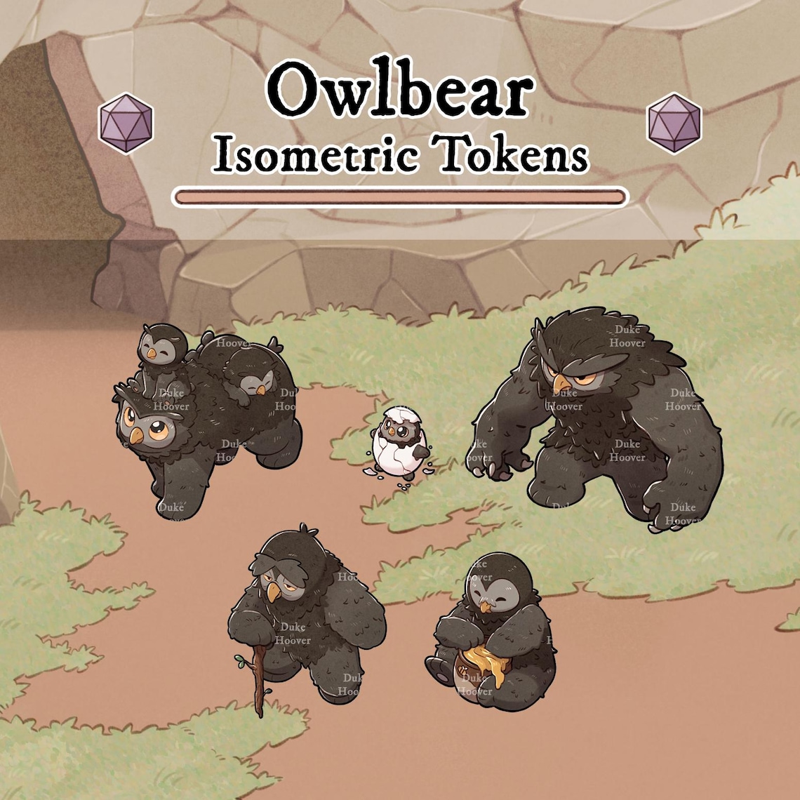 Owlbear Isometric Tokens - Digital Download, Dnd, TTRPG, VTT, Dungeons ...