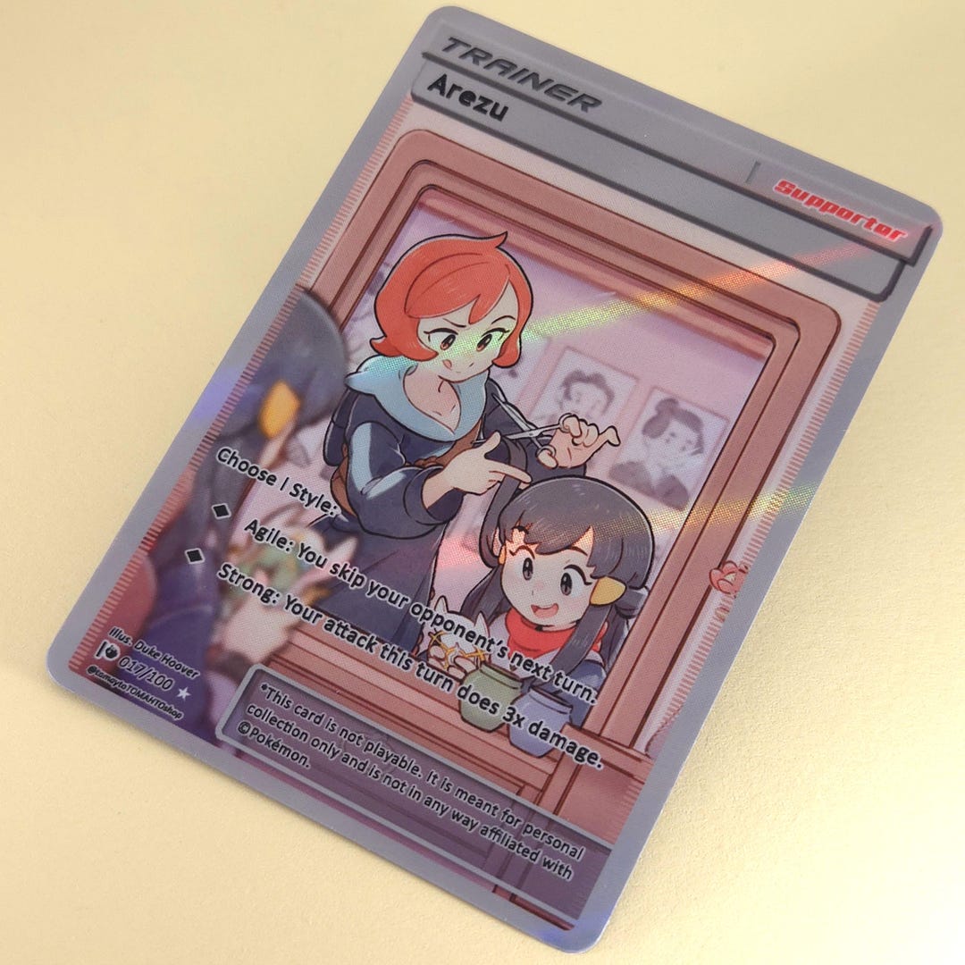 Arezu Full Art Trainer - Custom Pokemon Card, Pokemon Legends Arceus - Etsy