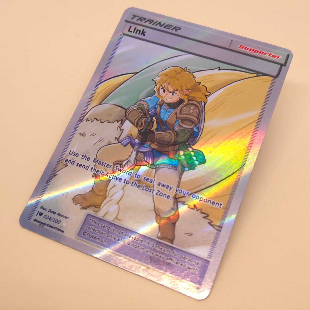 Link Full Art Trainer Custom Pokemon Card, Zelda, the Legend of Zelda ...