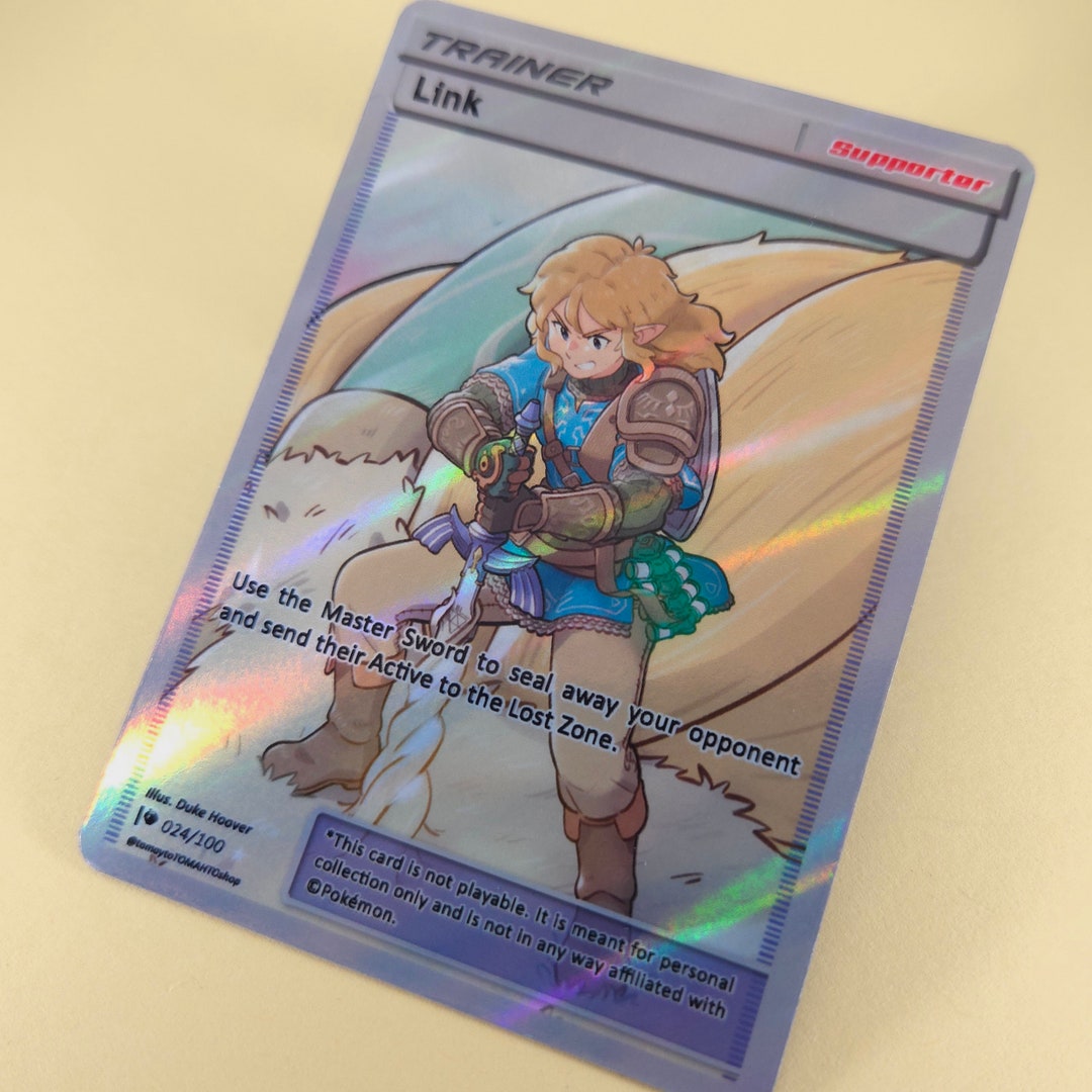 Link Full Art Trainer Custom Pokemon Card, Zelda, the Legend of Zelda ...
