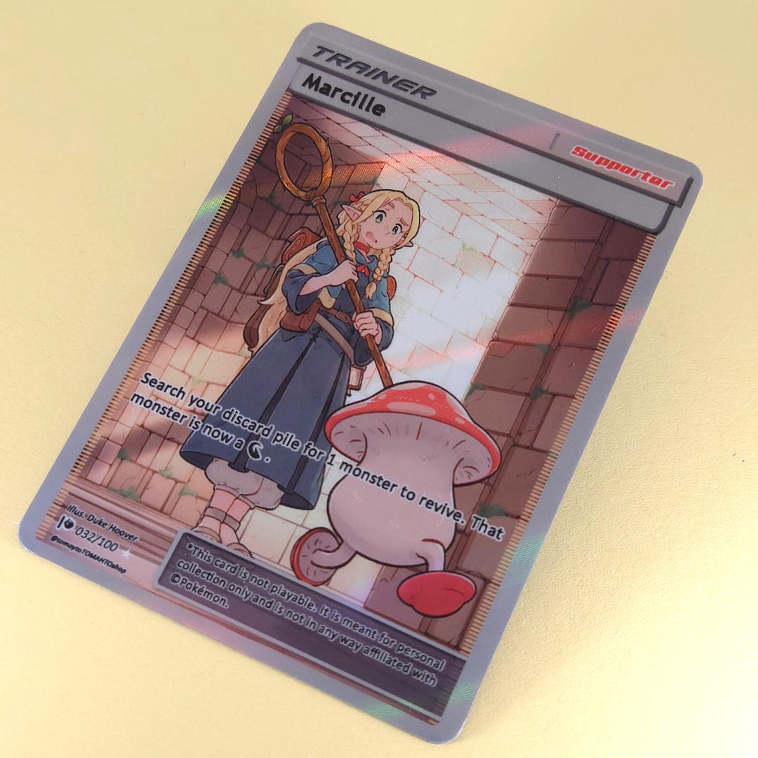 Marcille Full Art Trainer - Custom Pokemon Card, Dungeon Meshi ...