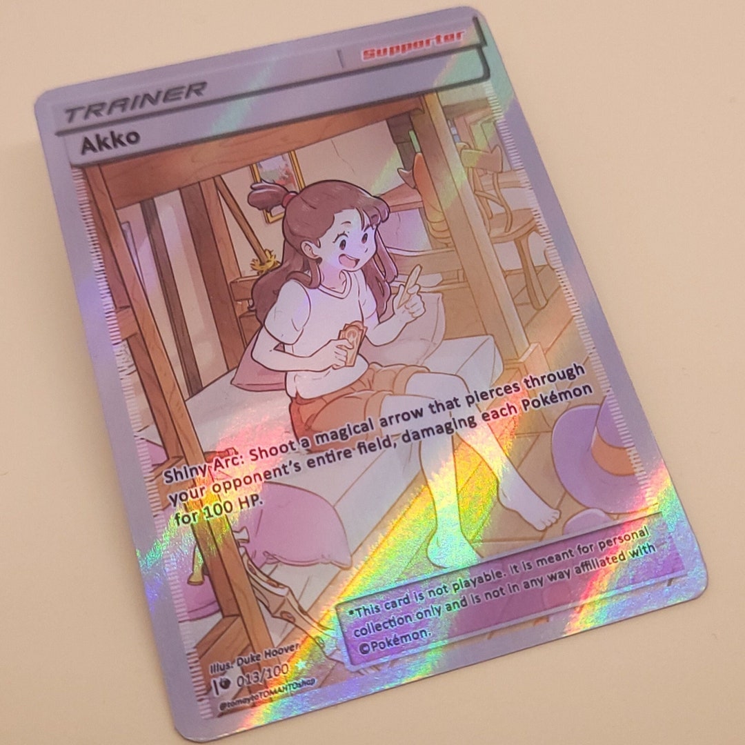 Akko Full Art Trainer Custom Pokemon Card, Little Witch Academia ...