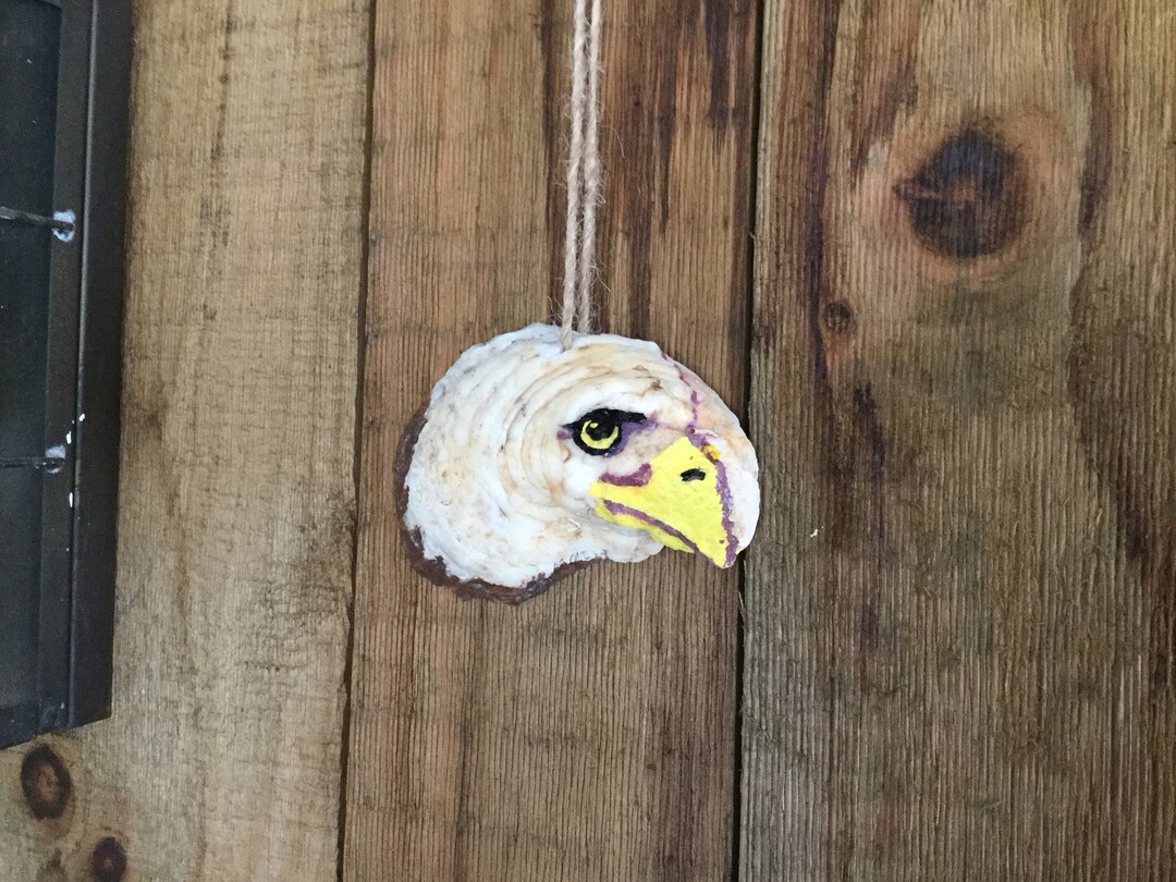 Hand Painted Oyster Shell Eagle - Etsy