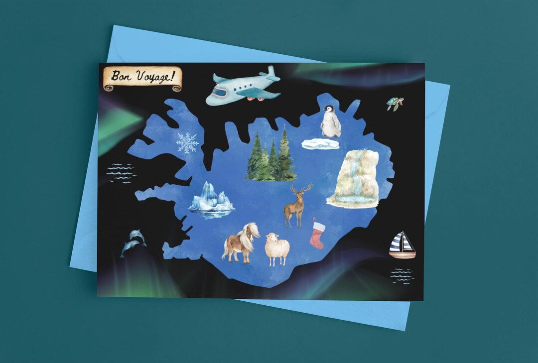Iceland Printable Card, Travel to Iceland Card, New Adventures Card ...