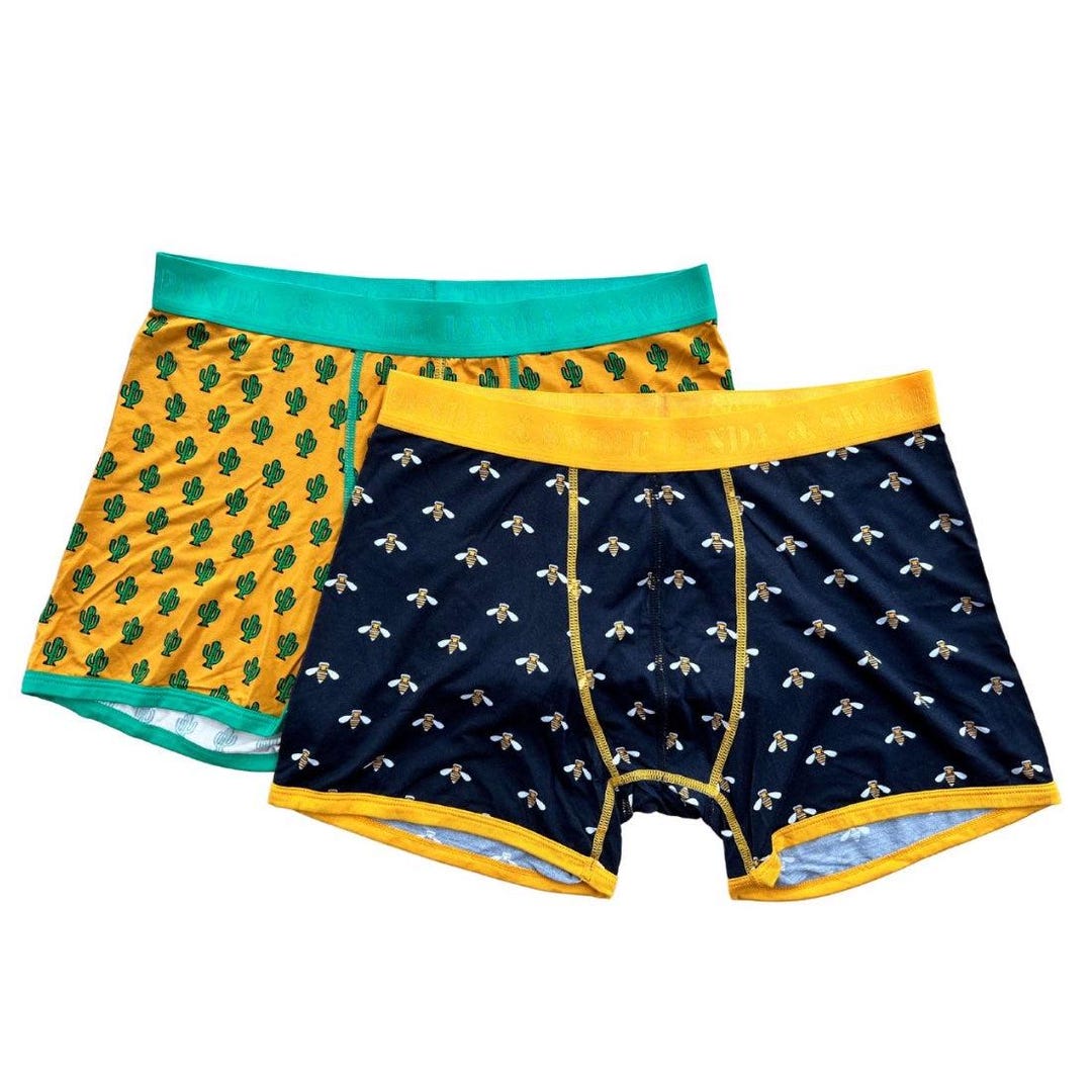 Bamboo Boxers 2 Pack - Bumblebee / Cactus - Etsy