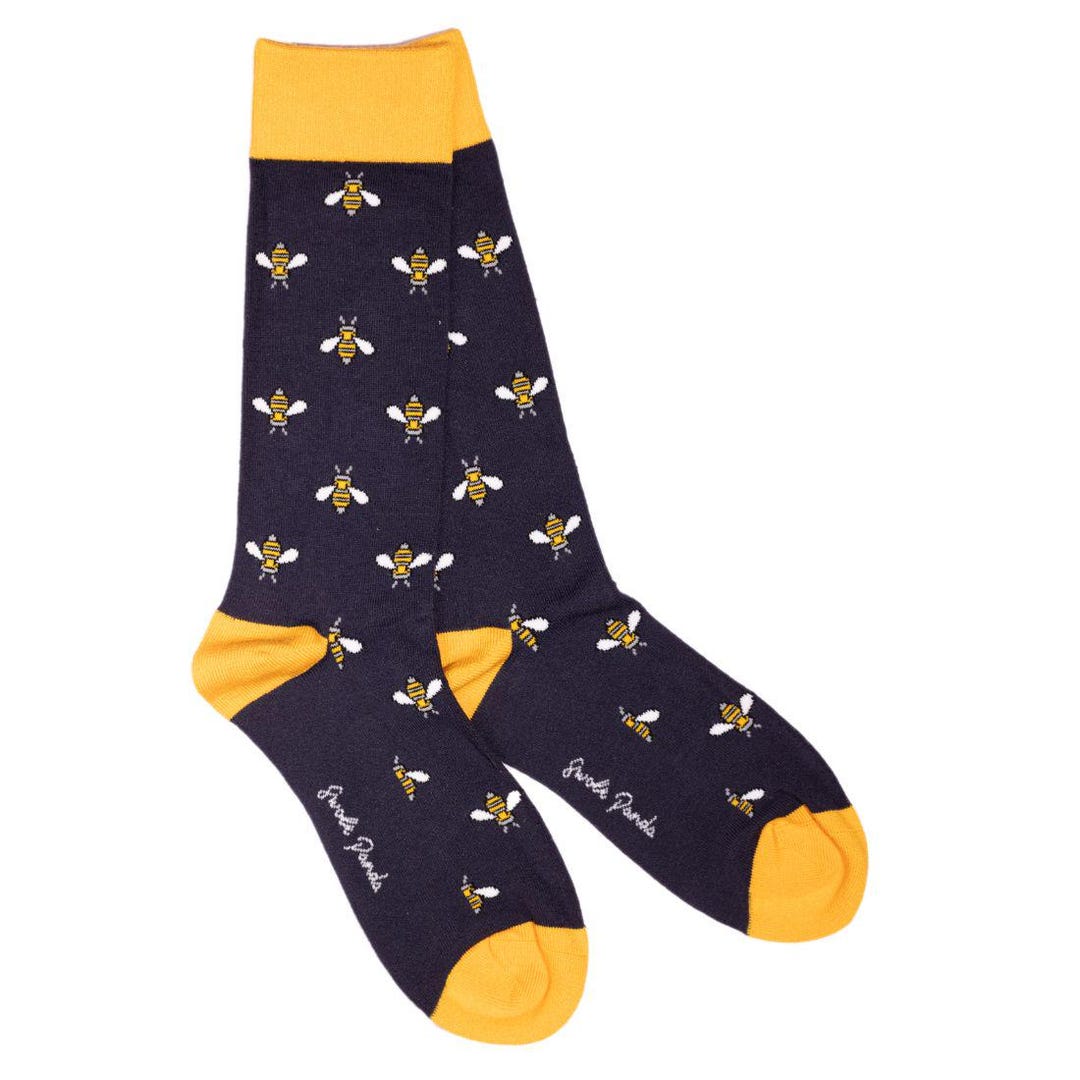 Navy Bumblebee Bamboo Socks (comfort Cuff) - Etsy