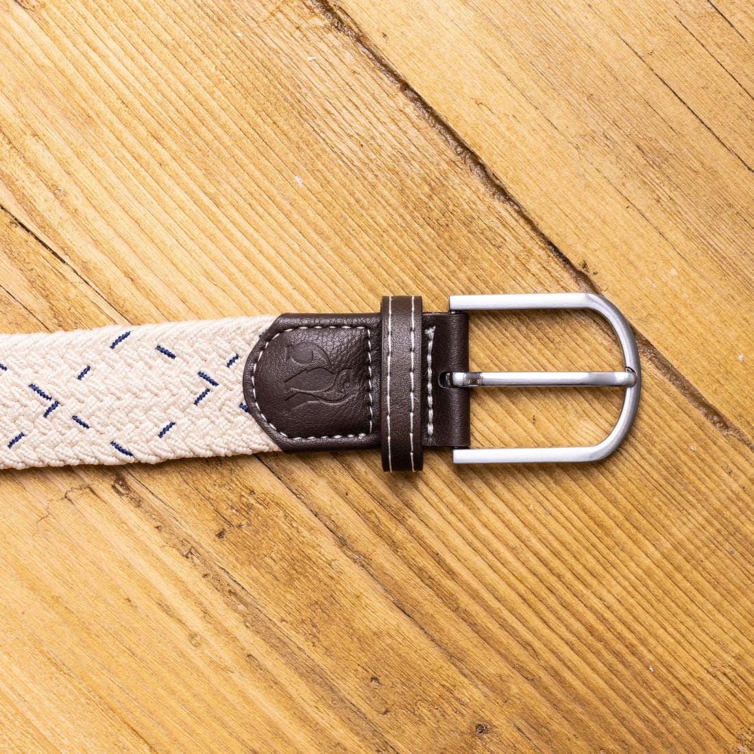 Woven Belt - Cream & Blue Dot - Etsy