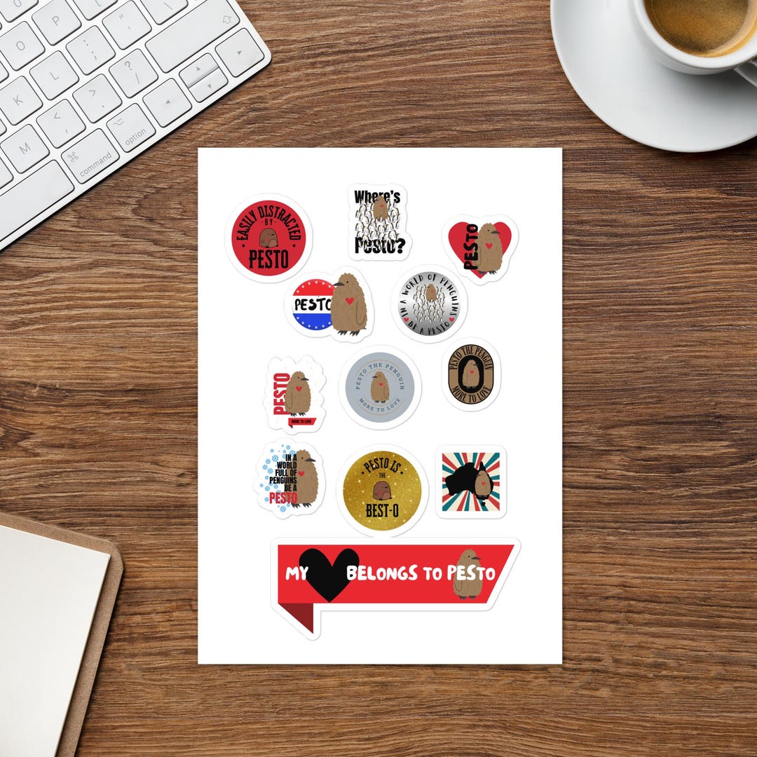 Pesto the Penguin 12 Count Sticker Sheet - Etsy
