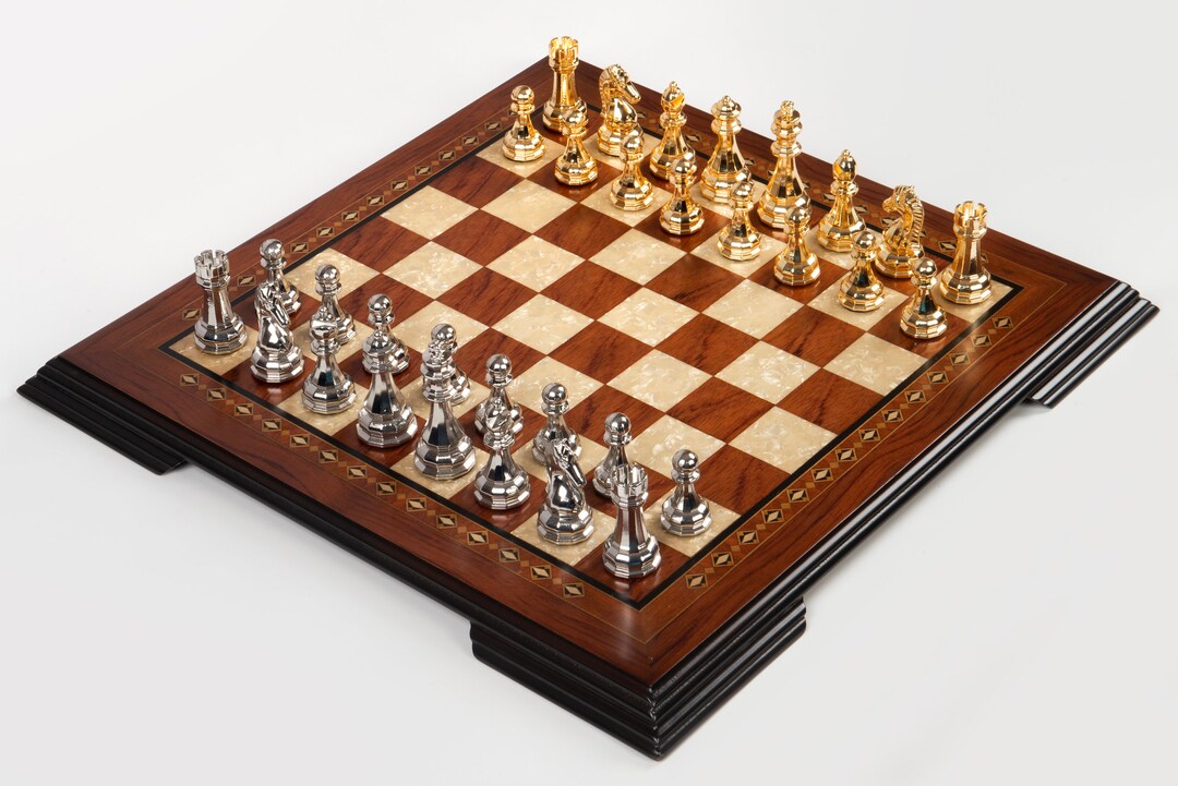 16.5 Inches Flat Wooden Chess Set Medium Rosewood - Etsy