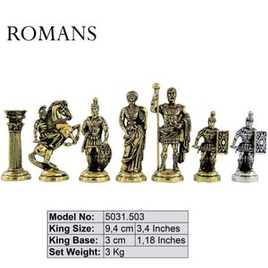 19.3 Inches Wooden Flat Chess Set with Metal Chessmen Walnut | Etsy