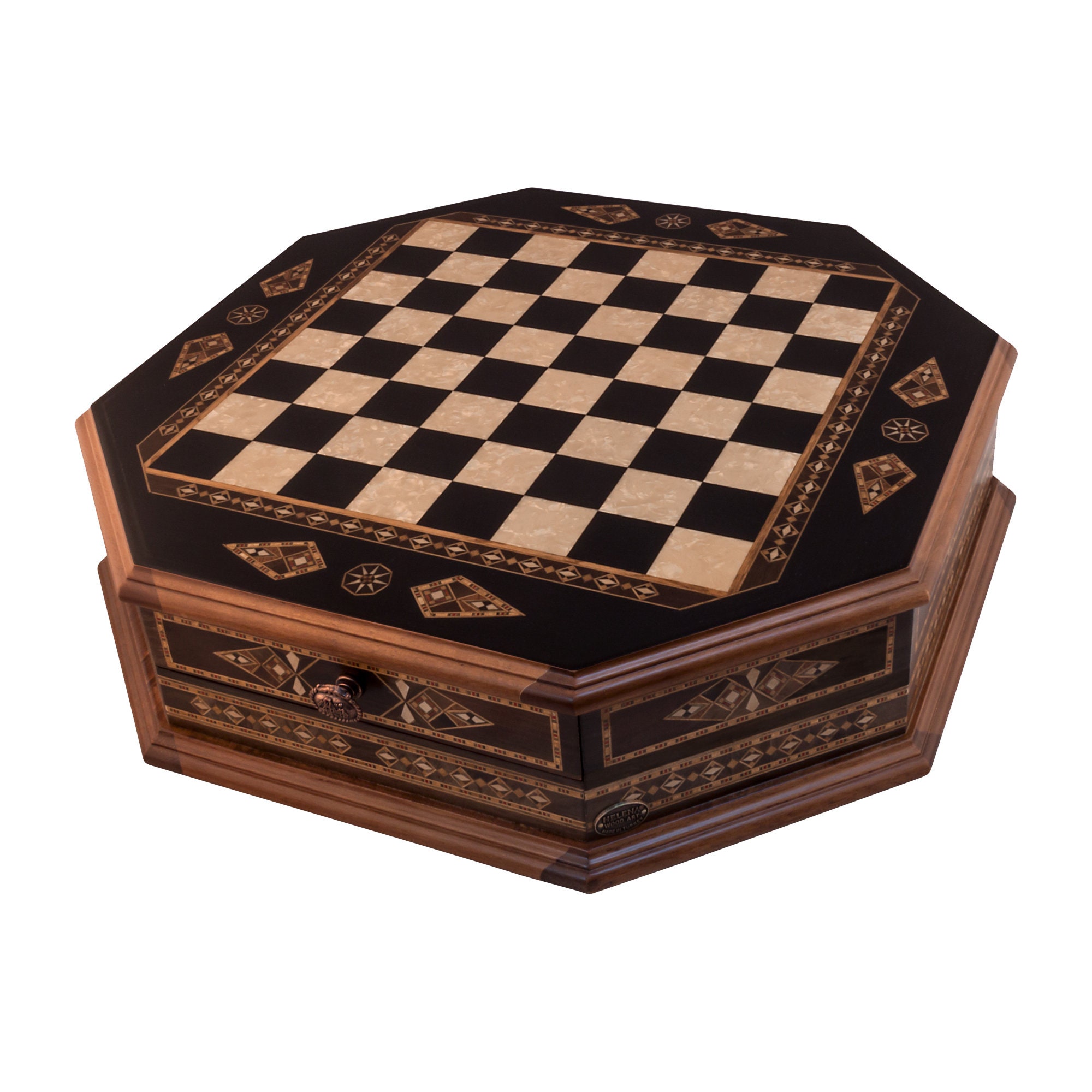 21.26 Octagon Chess Set With Crusaders Metal Figures | Etsy