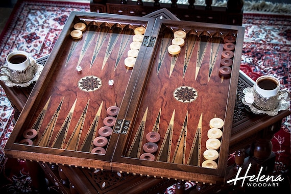 19 Handmade Elegant Backgammon Set Helena Wood Art - Etsy Australia
