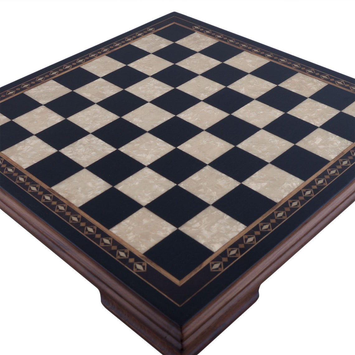 16.5 Inches Flat Wooden Chess Board Medium Black | Etsy