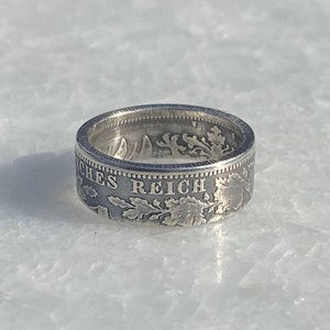 German Empire 1 Mark Silver Coin Ring - Etsy