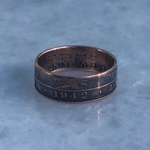 Ceylon Colonial One Cent Coin Ring - Etsy