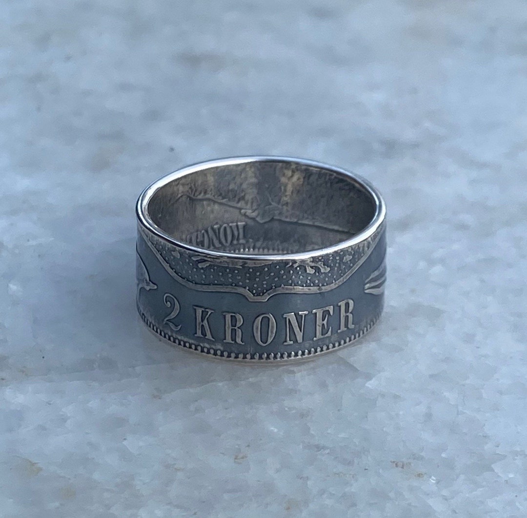 Antique Danish 2 Kroner Silver Coin Ring - Etsy