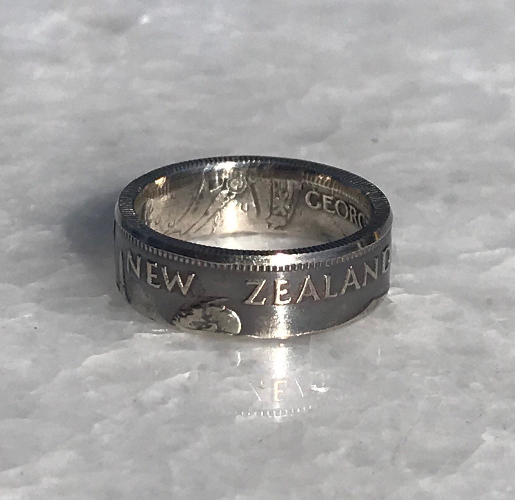 New Zealand Silver One Shilling Coin Ring - Etsy
