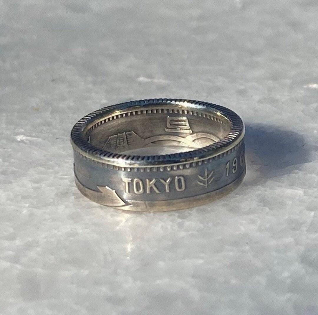 1964 Tokyo Olympics 100 Yen Silver Japanese Coin Ring - Etsy