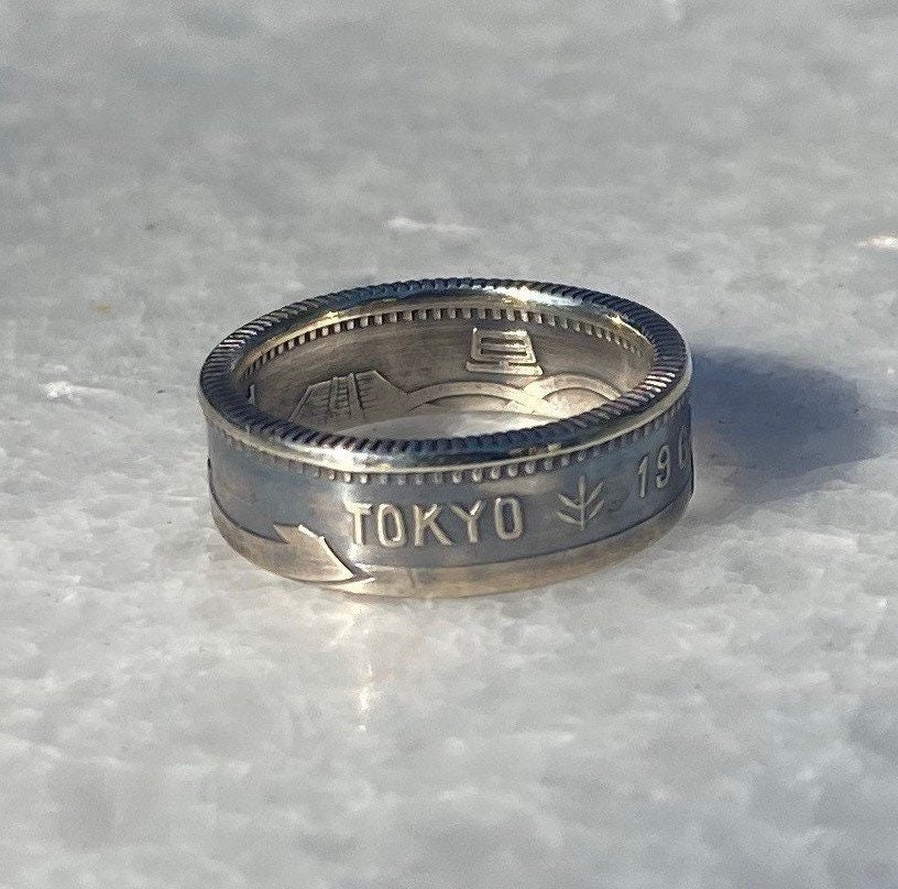 1964 Tokyo Olympics 100 Yen Silver Japanese Coin Ring | Etsy