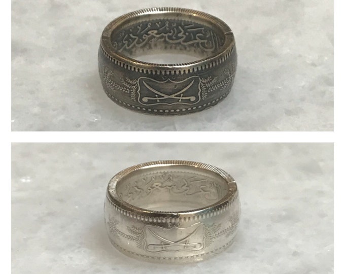 Saudi Arabian 1 Riyal Silver Coin Ring - Etsy