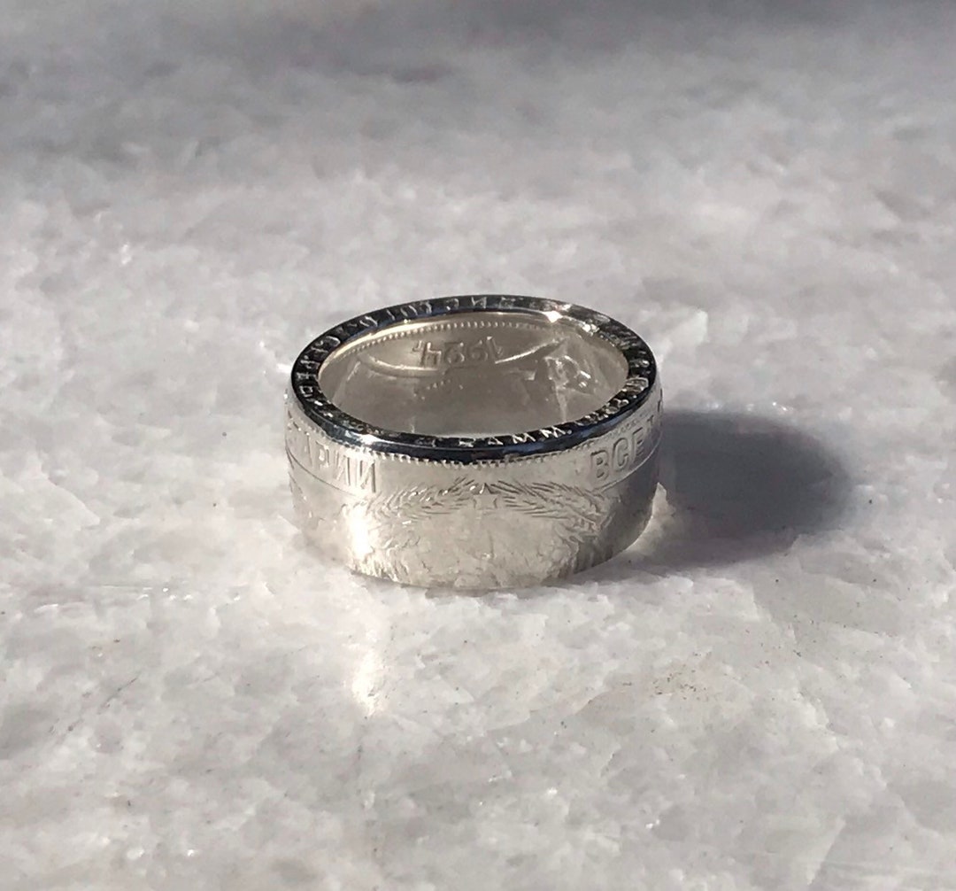 USSR Soviet Russian Half Ruble Silver Coin Ring - Etsy