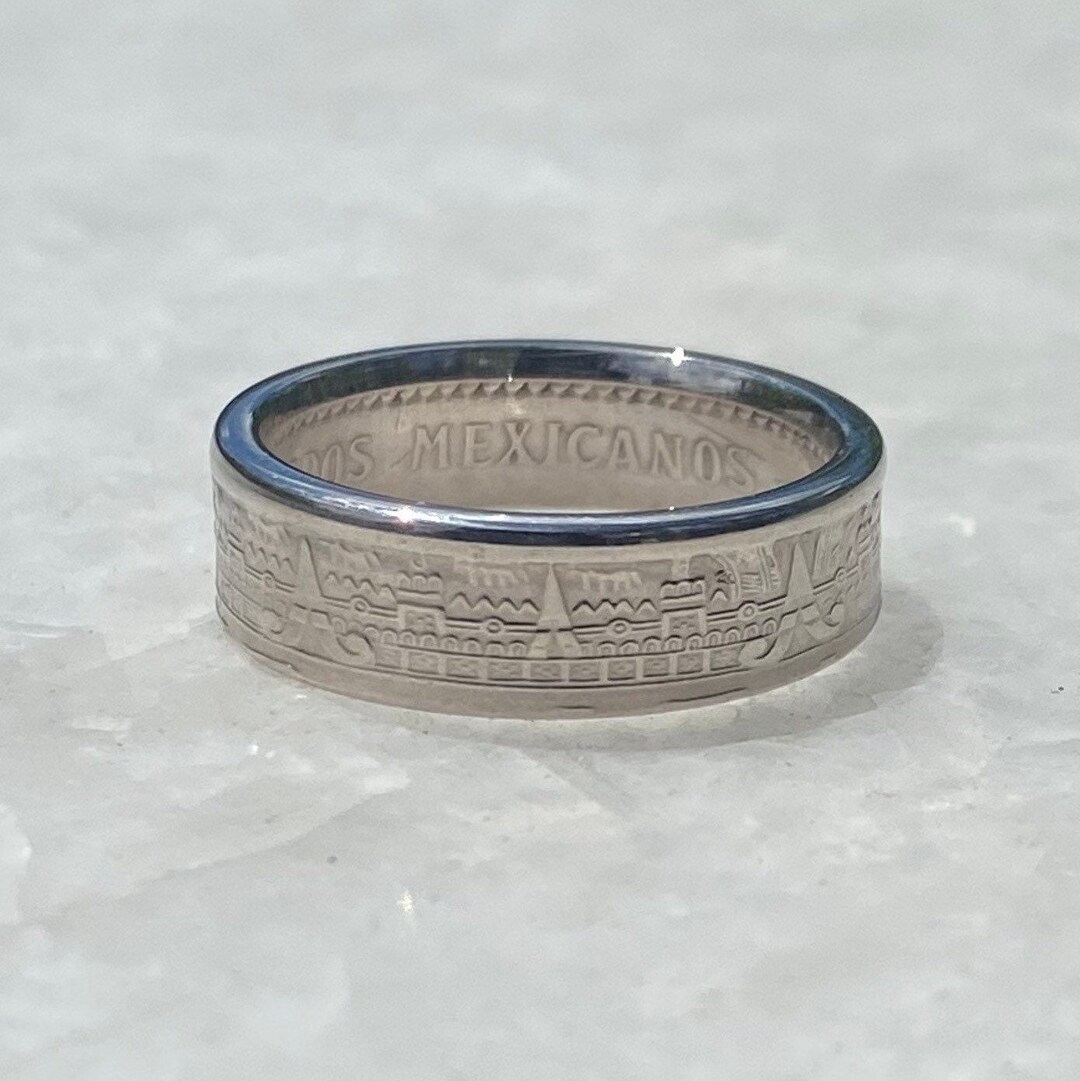 Aztec Sun Stone Coin Ring - Etsy