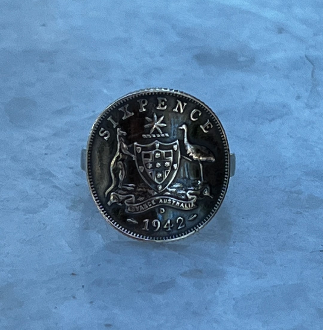 Australian Sterling Silver Sixpence Coin Ring - Etsy