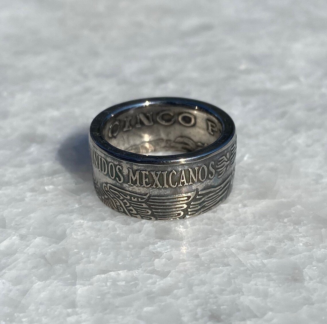 Mexican Cinco Pesos Coin Ring - Etsy