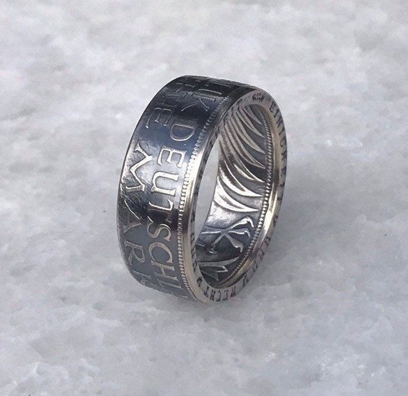 German 5 Deutsche Mark Silver Coin Ring - Etsy