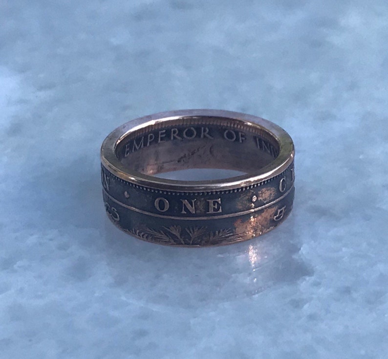 Ceylon Colonial One Cent Coin Ring | Etsy
