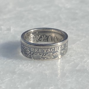 German Empire 1 Mark Silver Coin Ring - Etsy