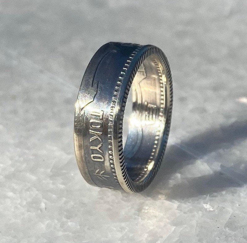 1964 Tokyo Olympics 100 Yen Silver Japanese Coin Ring | Etsy