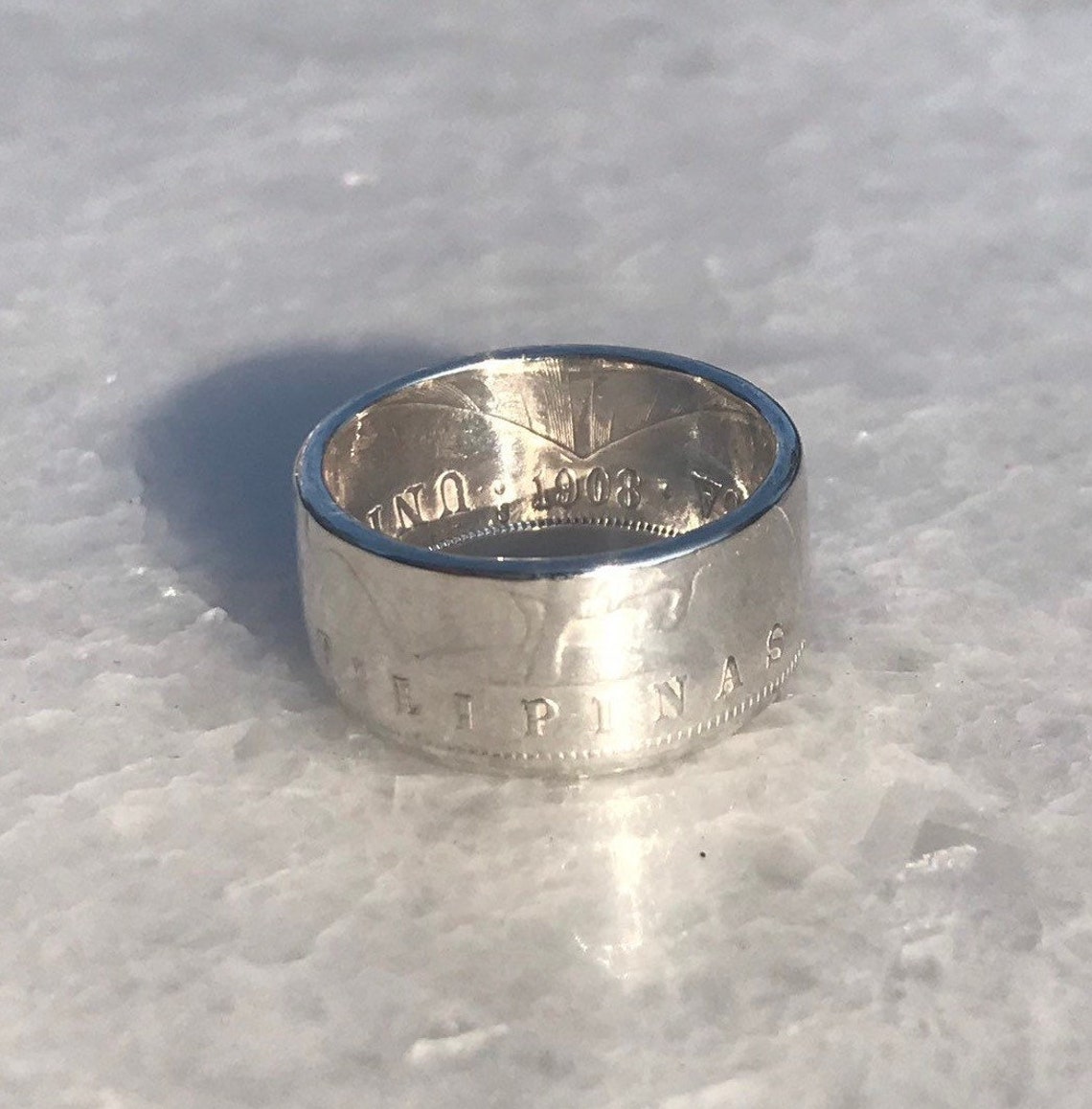 Philippines Peso Antique Silver Ring - Etsy