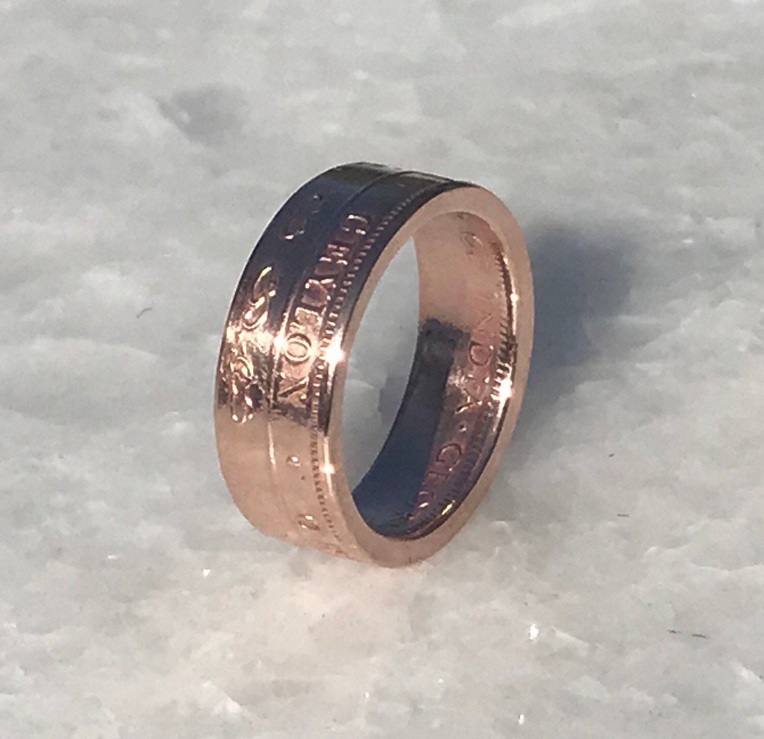 Ceylon Colonial One Cent Coin Ring | Etsy