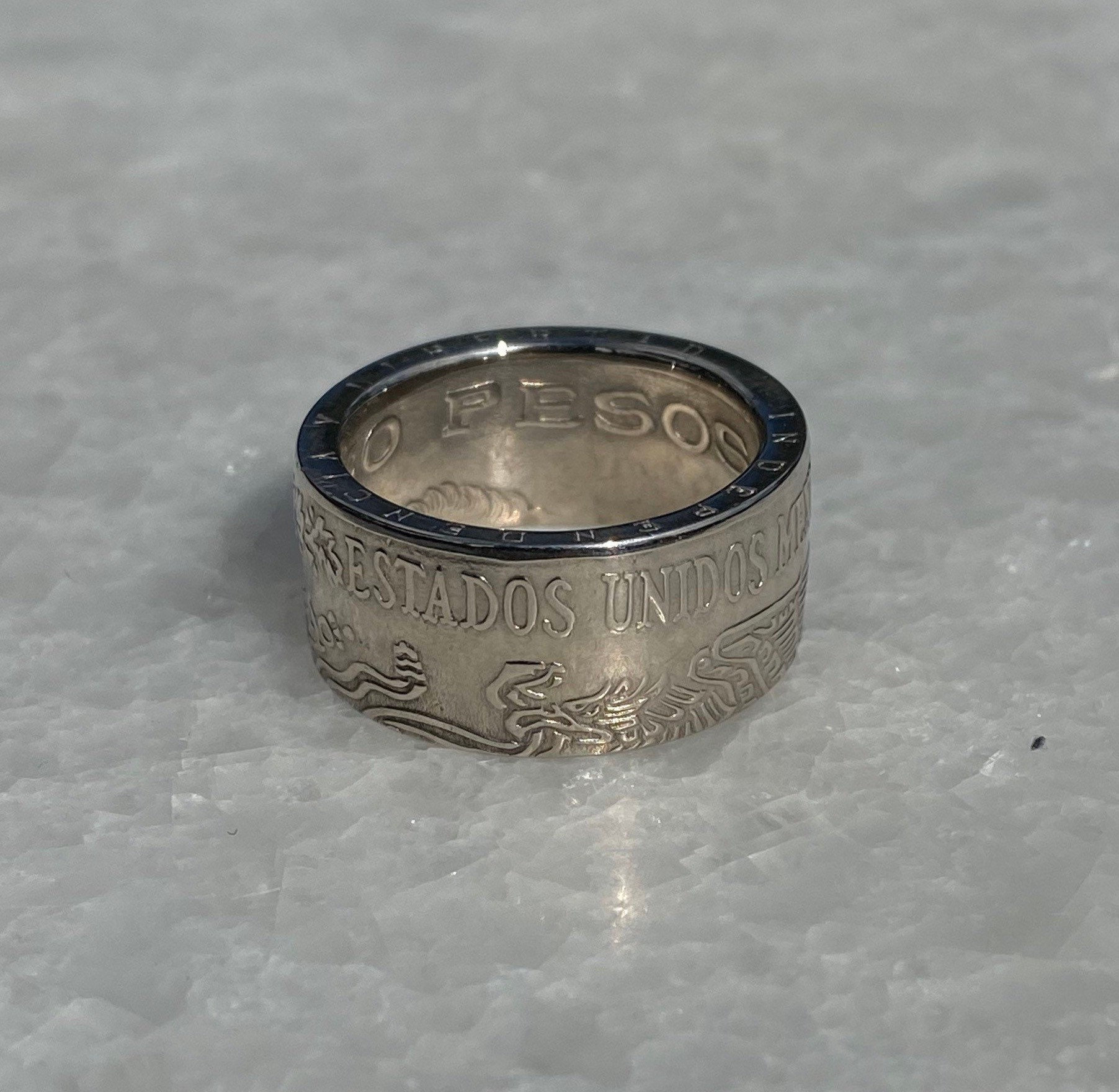 Mexican Cinco Pesos Coin Ring - Etsy