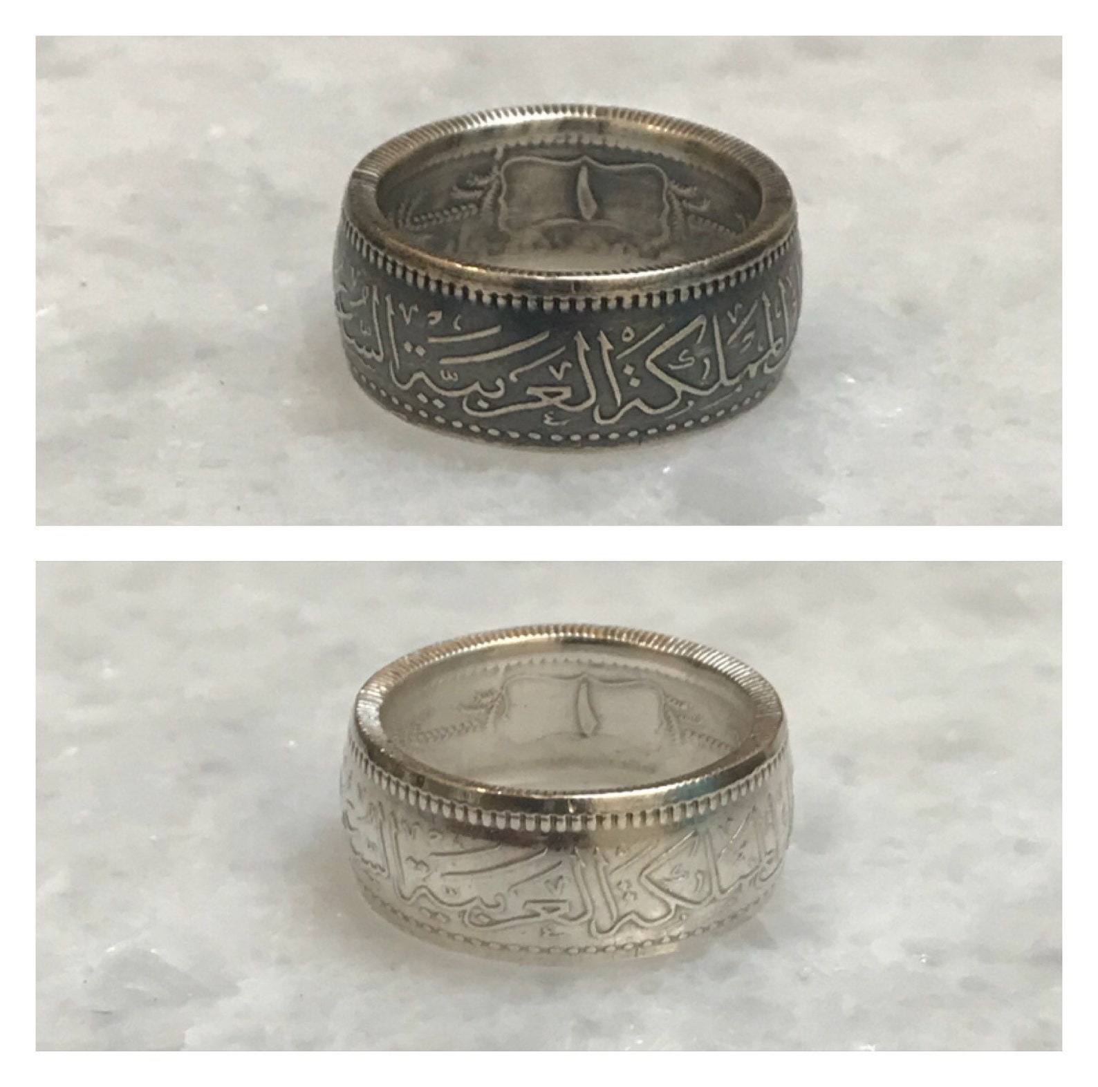 Saudi Arabian 1 Riyal Silver Coin Ring - Etsy